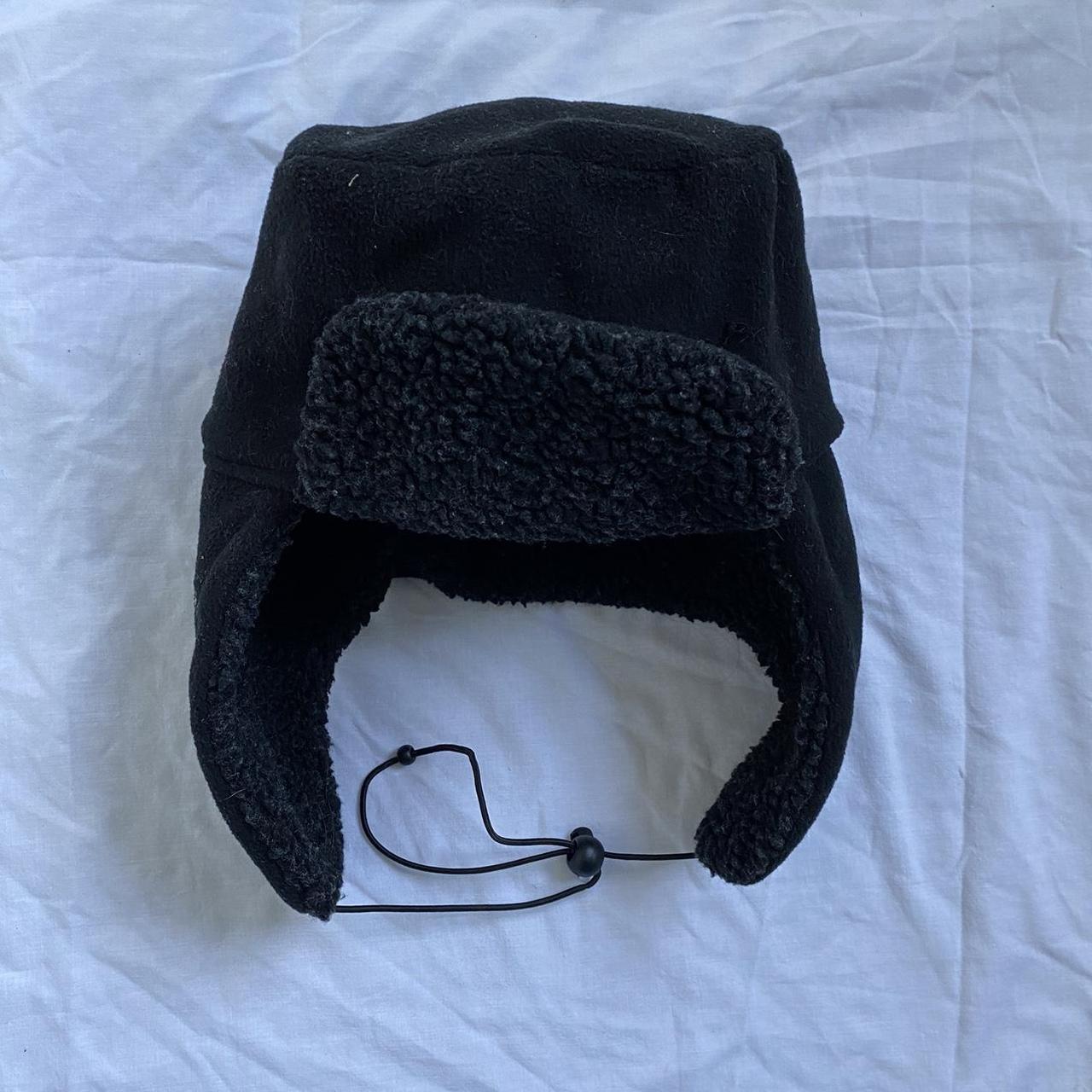 Vintage Black Trapper Hat Super warm, teddy bear... - Depop