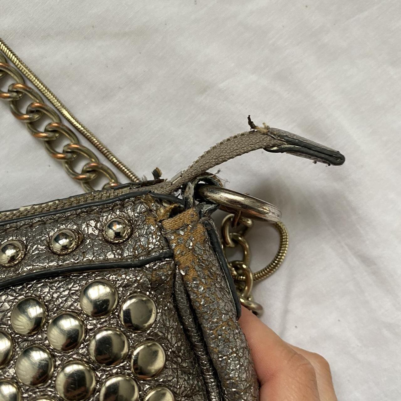 Vintage Guess Silver Studded Shoulder Bag 2000s... - Depop