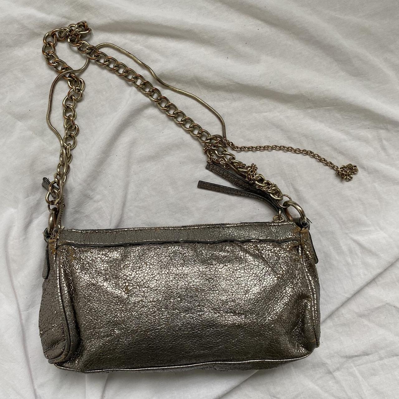 Vintage Guess Silver Studded Shoulder Bag 2000s... - Depop