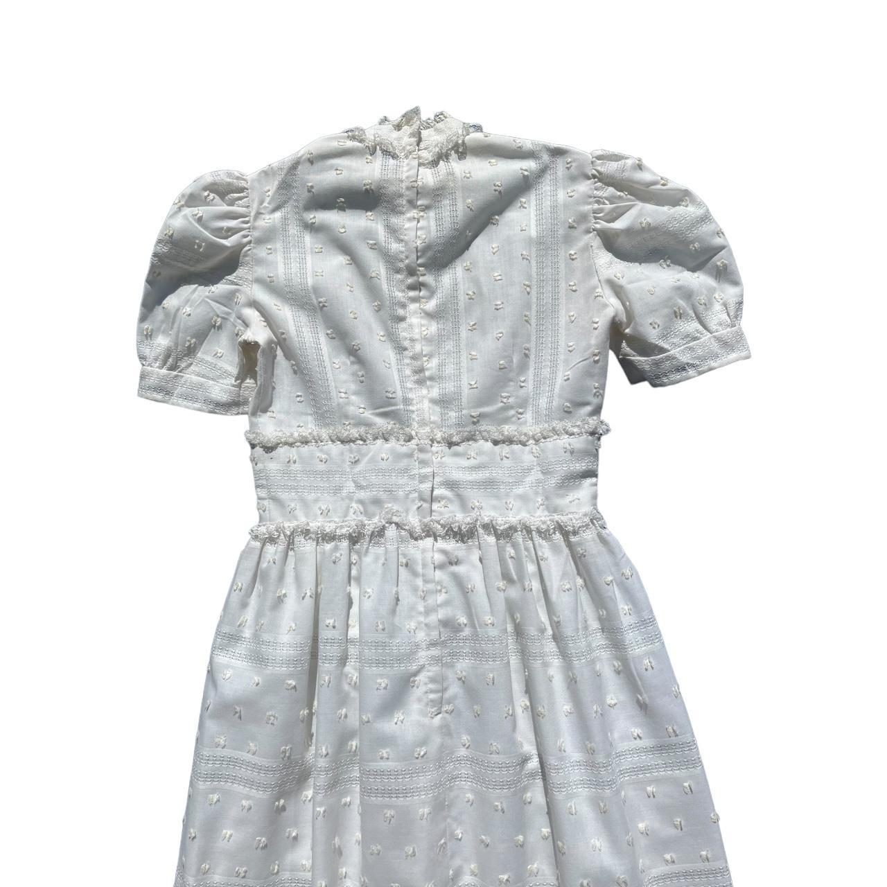 !vintage ruffled maxi dress! 1980s puff sleeve... - Depop