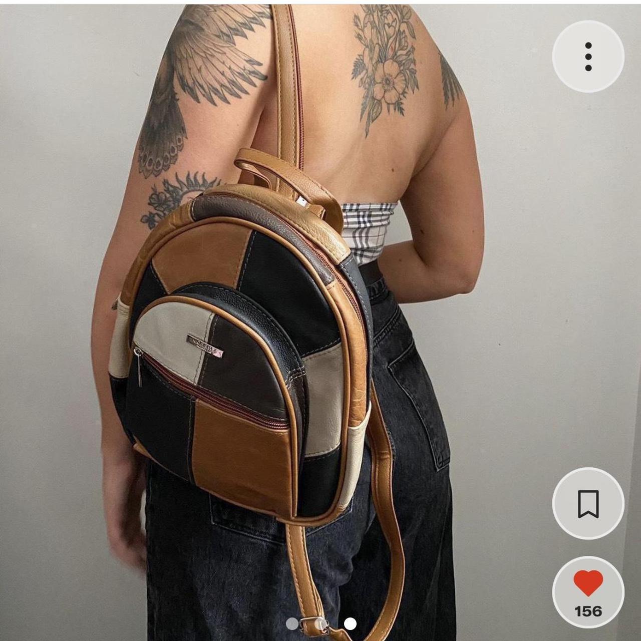 Y2K 100% LEATHER RUCKSACK DETAILS ⤵️ • COLOUR:... - Depop