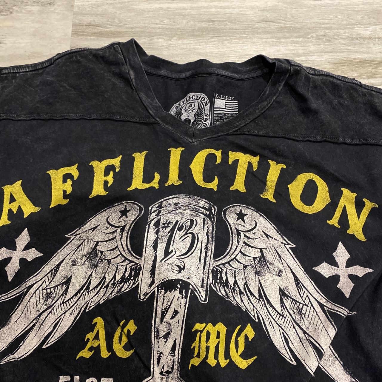 affliction cross and wings print cyber grunge punk... - Depop