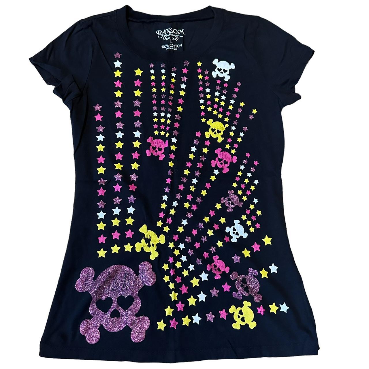 y2k cyber grunge mall goth skull and crossbones... - Depop