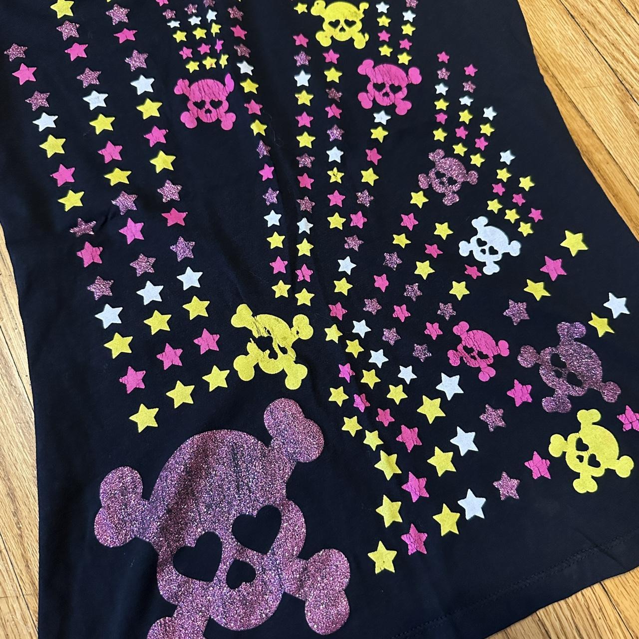 y2k cyber grunge mall goth skull and crossbones... - Depop