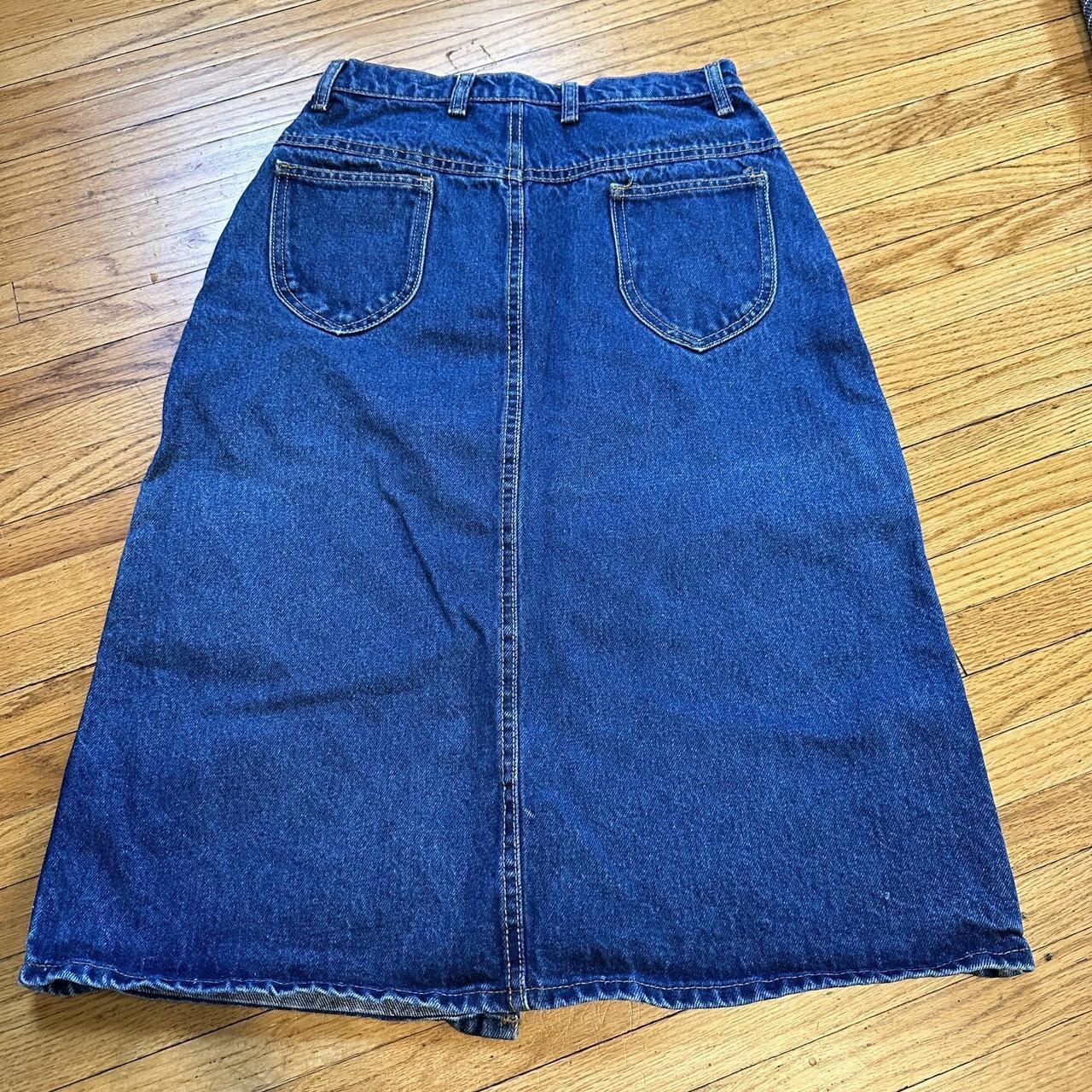 Vintage 90s Denim Jean Mini Skirt Classic Medium Depop