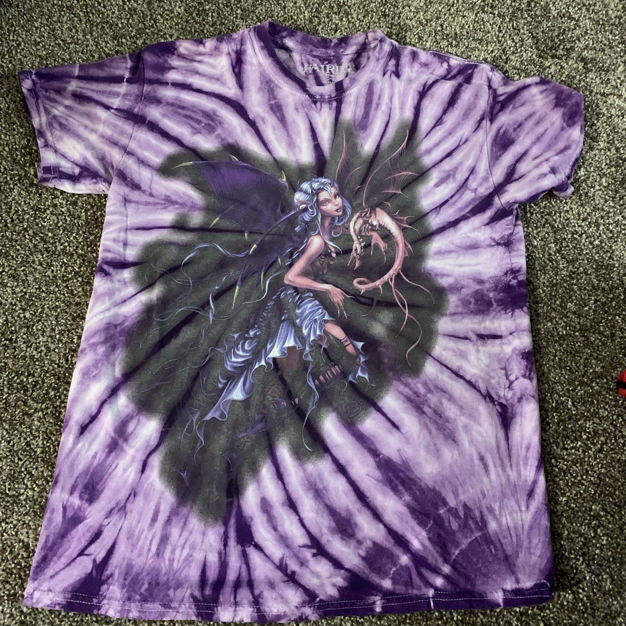 md purple tiedye trick fairies shirt from hot topic... - Depop
