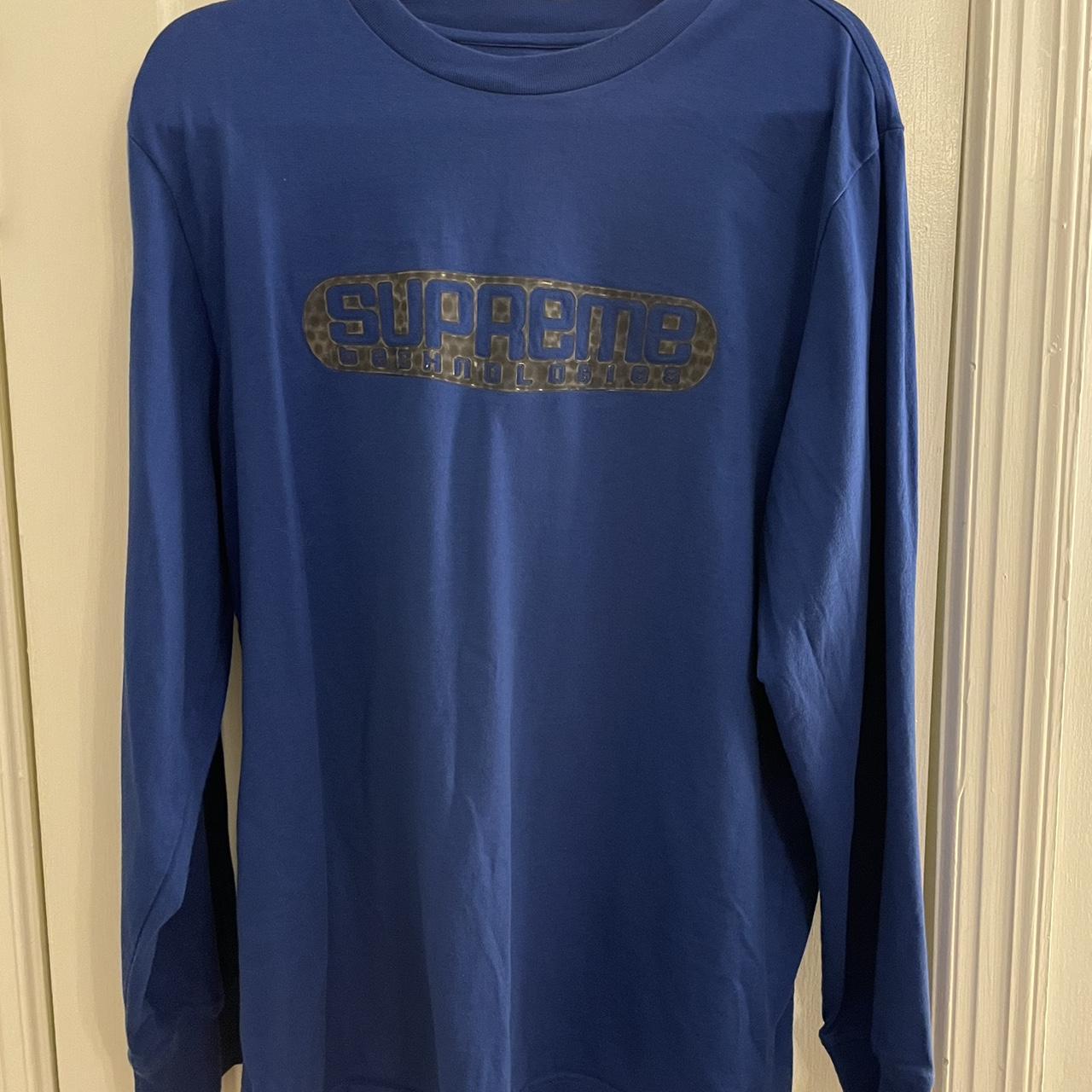 Supreme blue long sleeve, great condition, size large - Depop