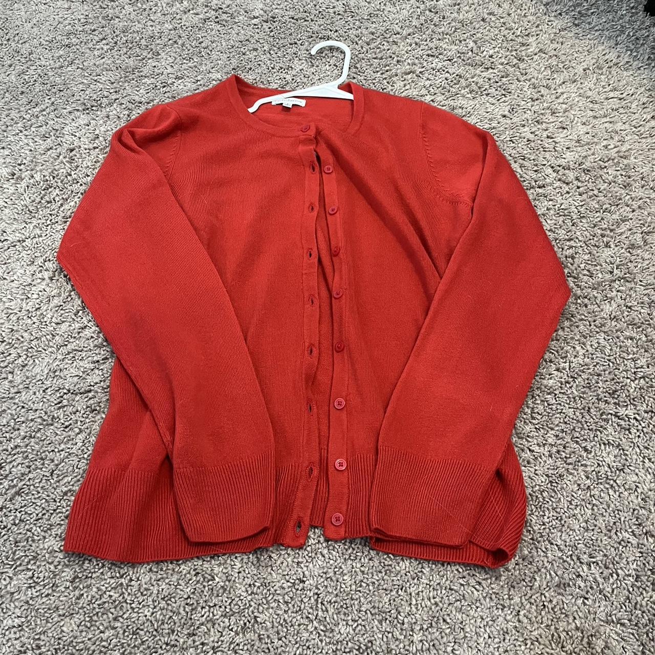 Croft and Barrow soft red cardigan Great condition,... - Depop