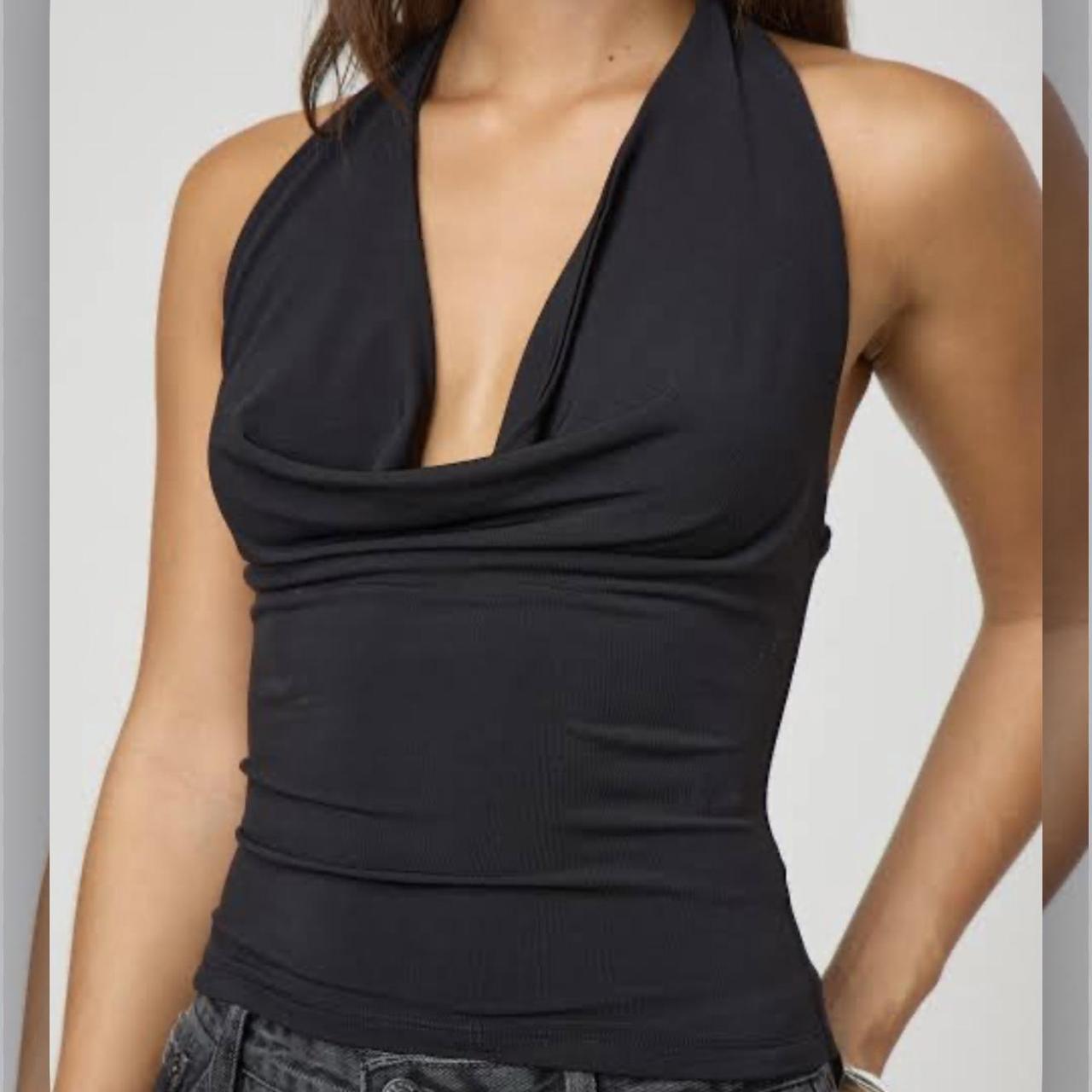 Glassons black cowl neck halter top 🌺 brand new... | Depop