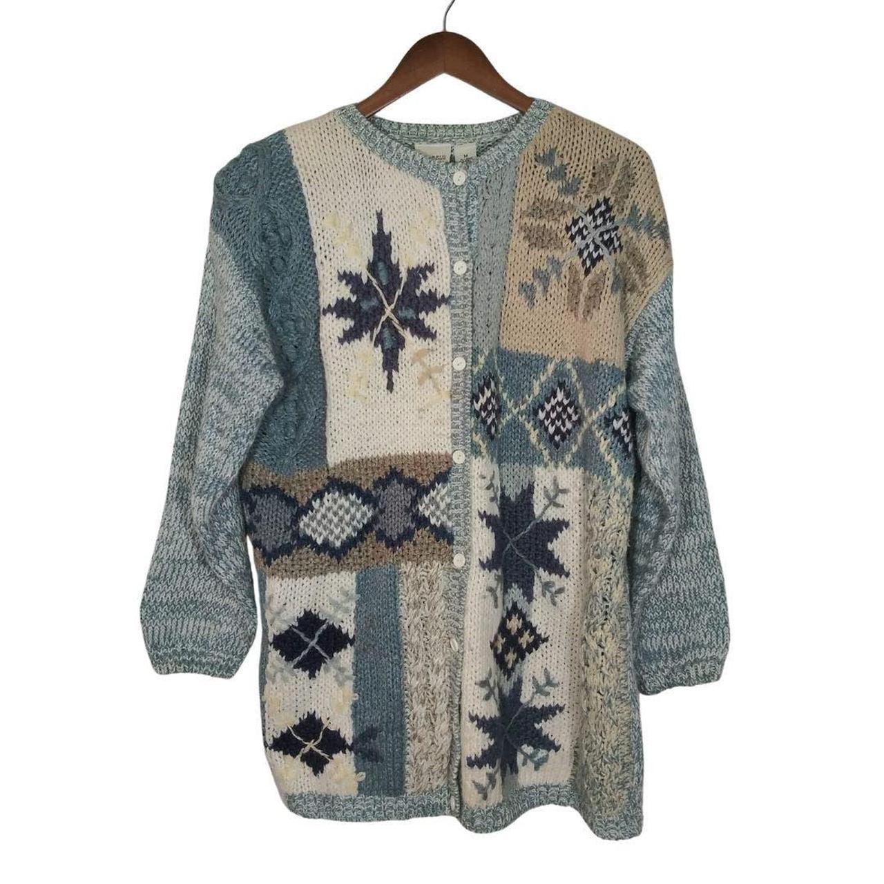 Vintage Classic Elements Blue Patchwork Pattern... - Depop