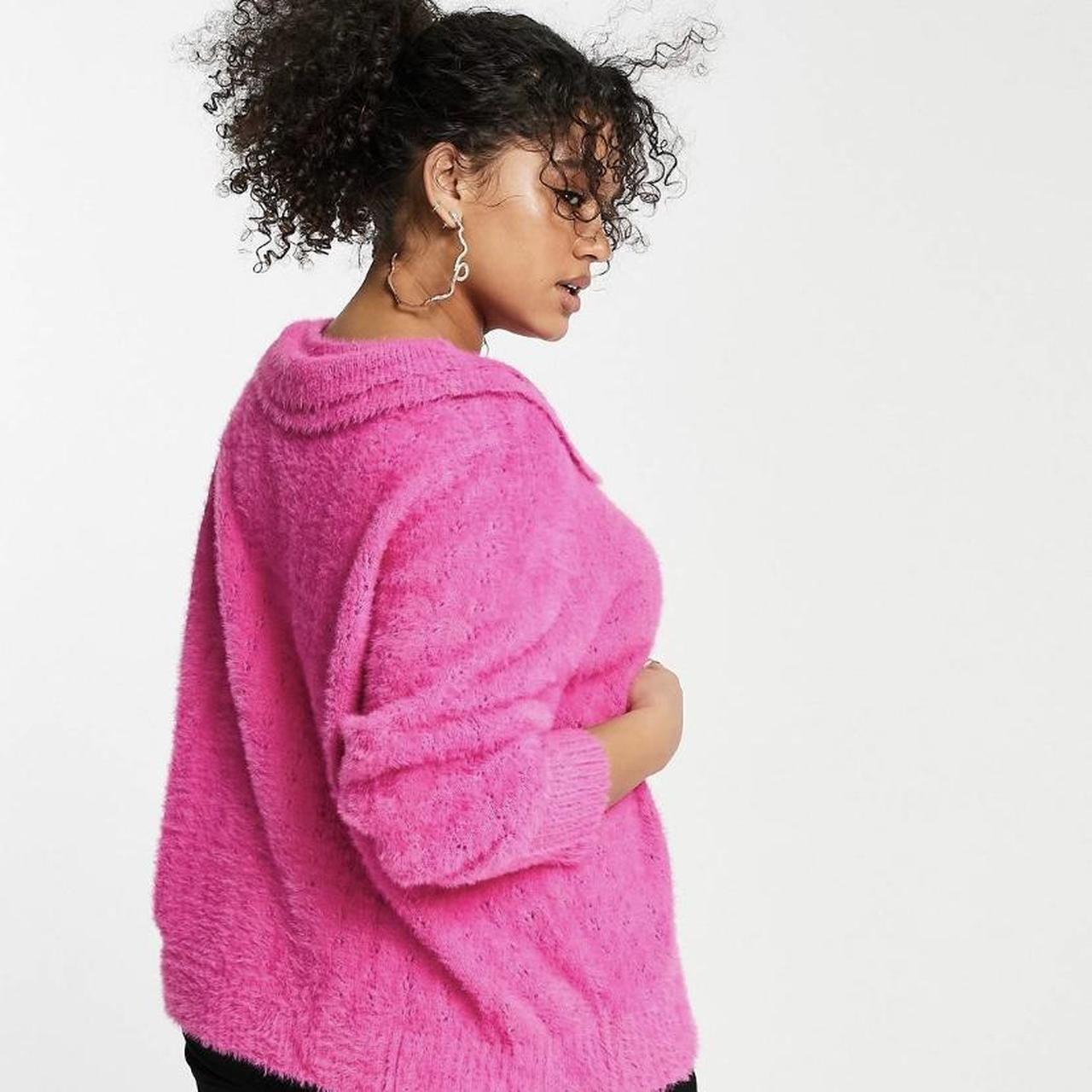 ASOS Pieces Curve Beautiful bright pink fuzzy... - Depop