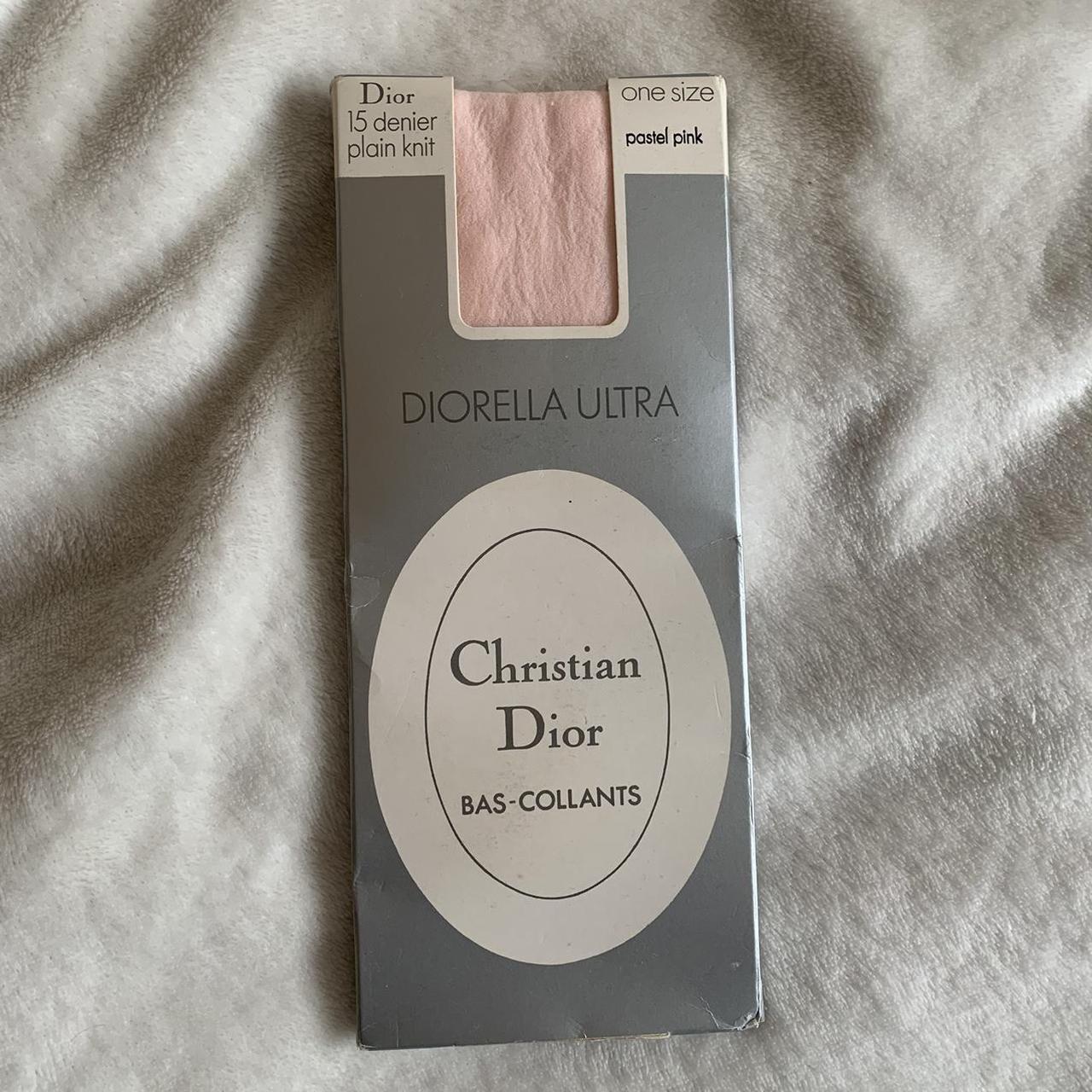 Christian Dior pink 15 denier plain knit pastel pink... - Depop