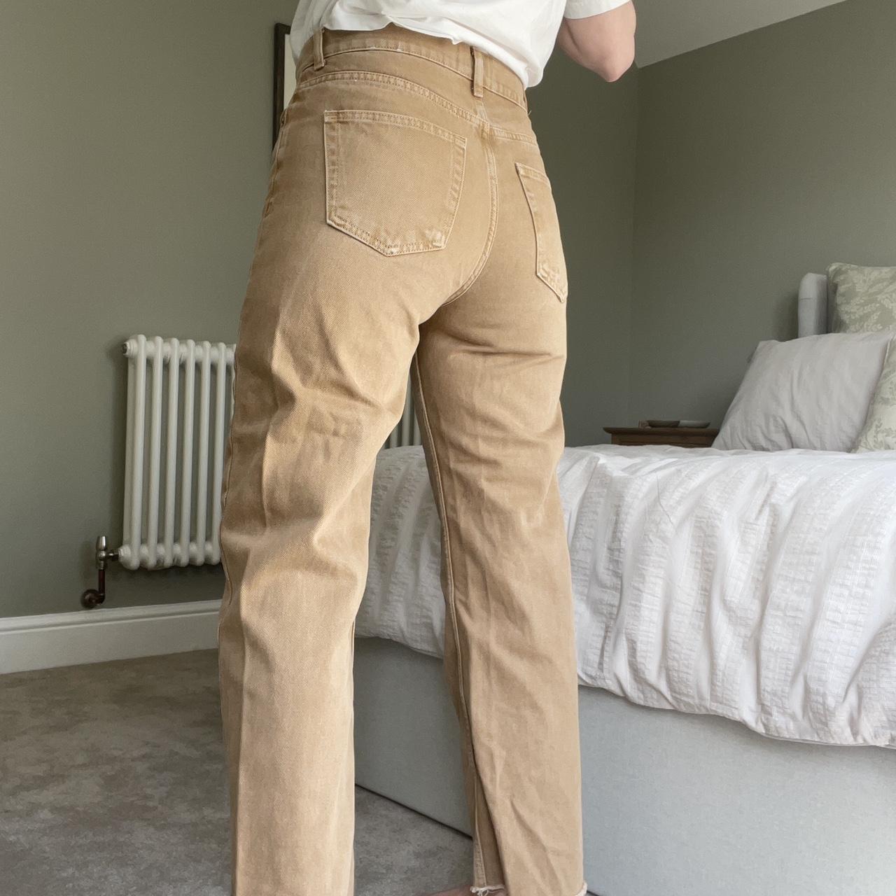 Mango tan Jeans UK 10 High waist Ankle length -... - Depop