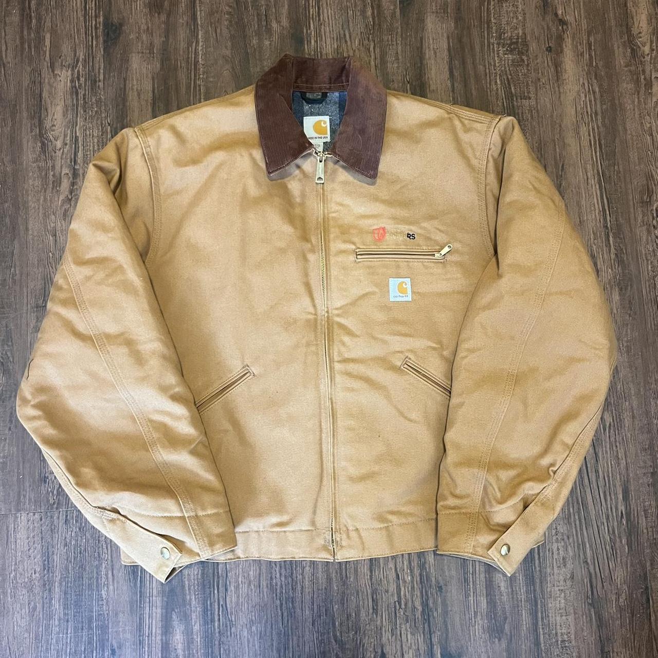 Carhartt J01 BRN Reg Detroit Jacket Made In USA... - Depop