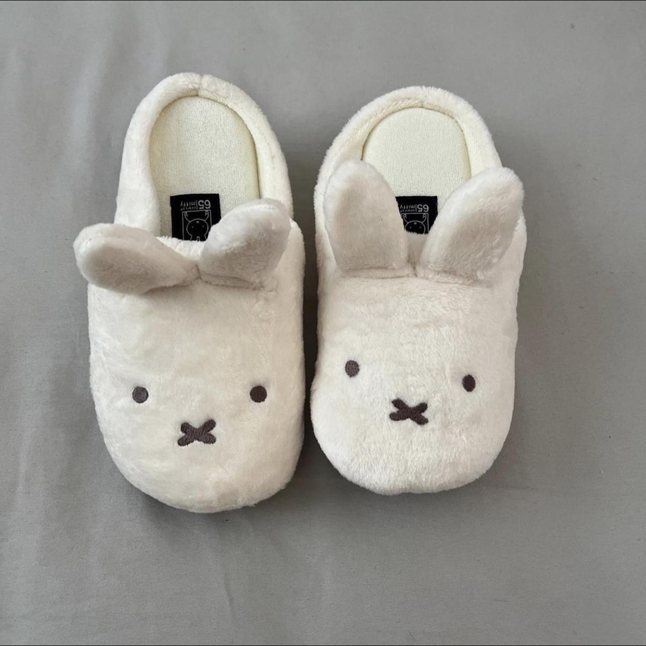 Miffy soft bunny ears slippers / room shoes in... - Depop