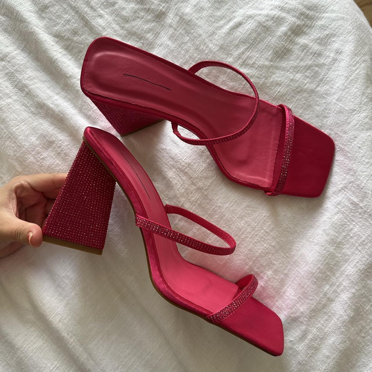 Billini Hot Pink Pink Block Sandal Heel New without... - Depop