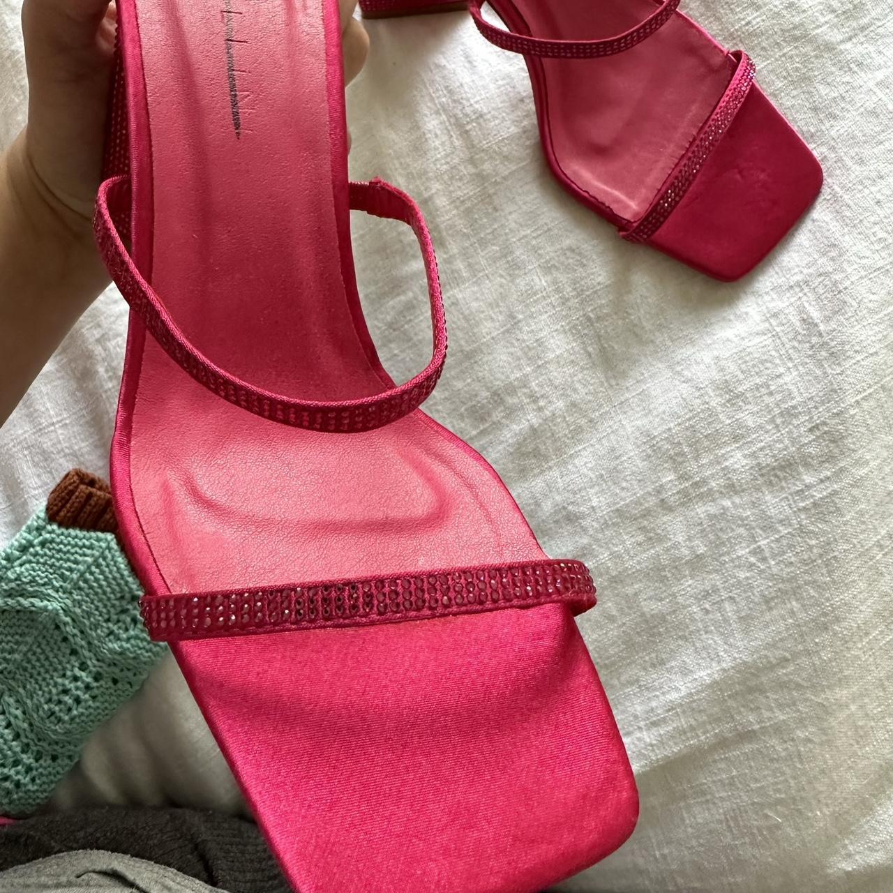 Billini Hot Pink Pink Block Sandal Heel New without... - Depop