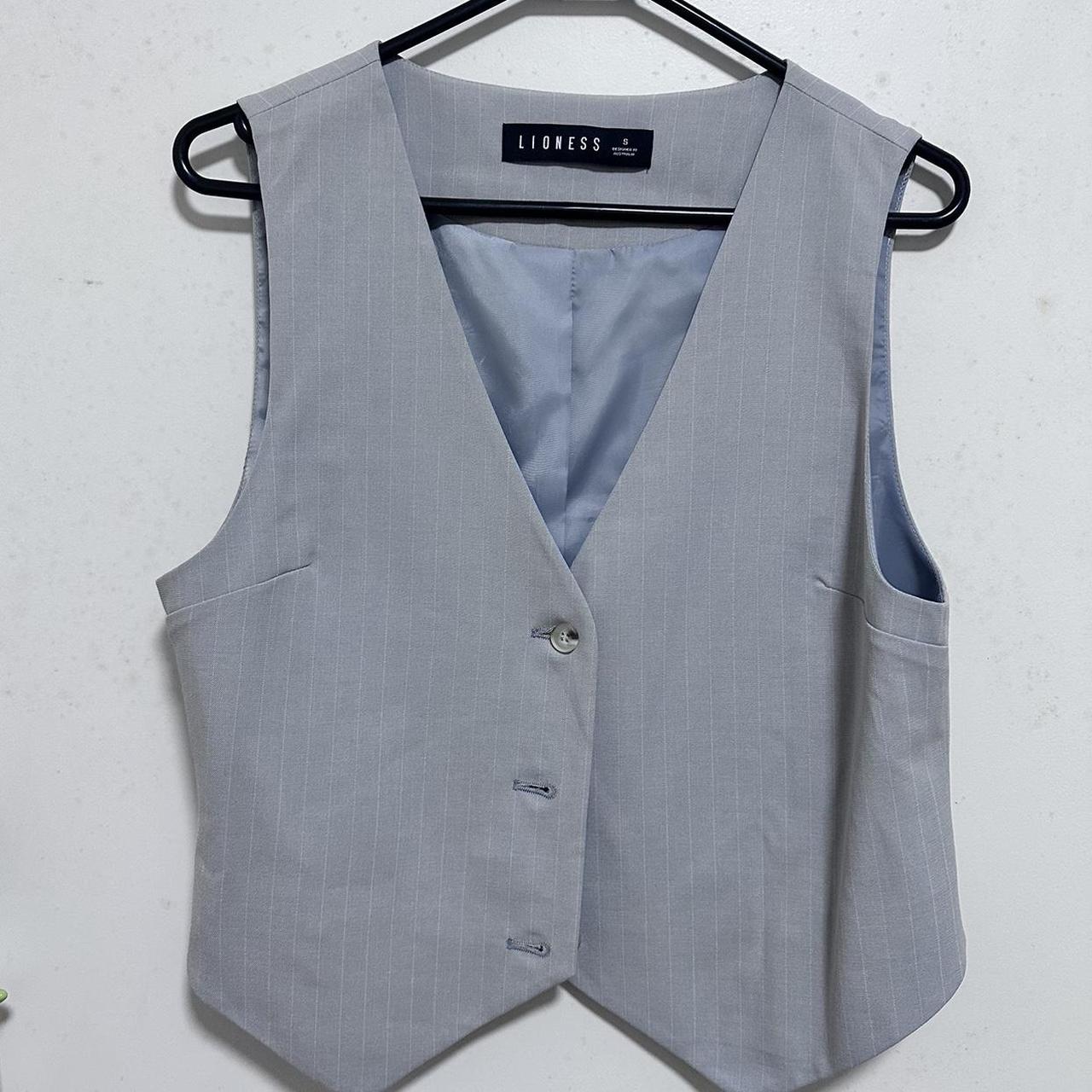 Lioness grey pinstripe waistcoat Size small Just... - Depop