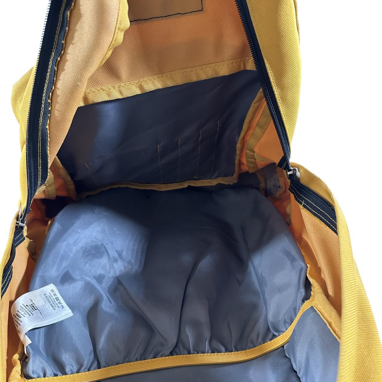 Y2K Jansport Backpack Yellow Leather Bottom One... - Depop