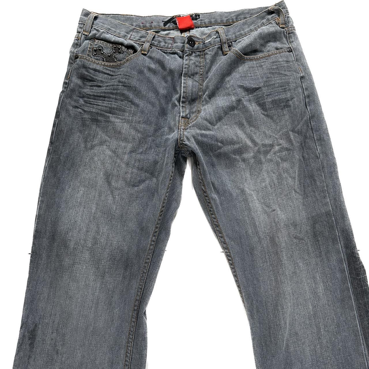 Request Denim Jeans Grey Pants Cross Pockets 34x32 - Depop