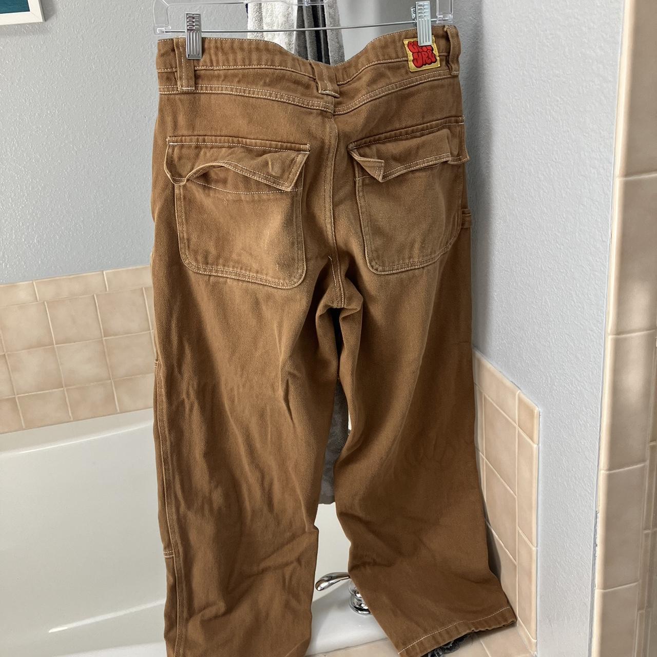 Perfect contrast stitch tan empyre skate pants... - Depop