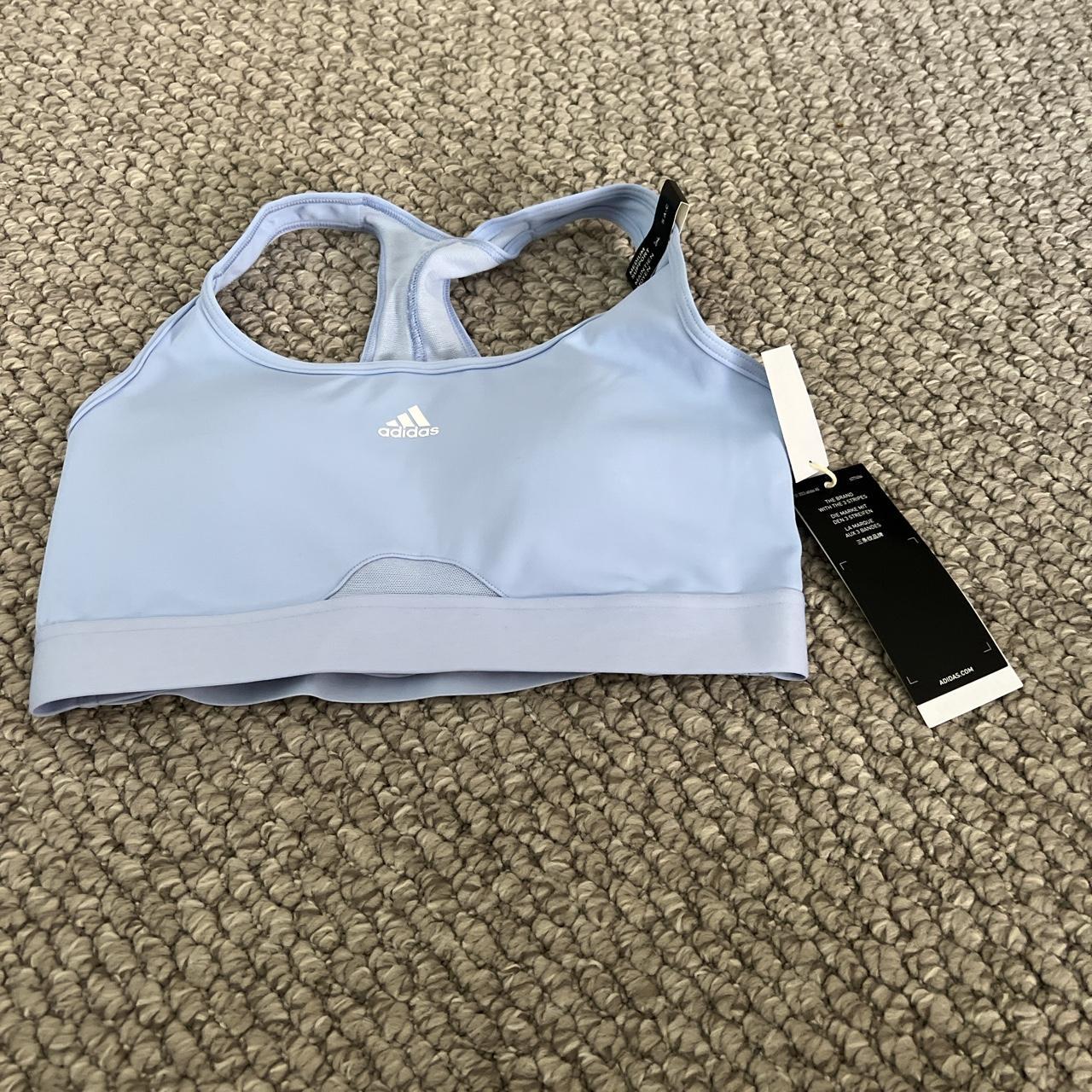 Adidas blue sports bra size small Has padding - Depop