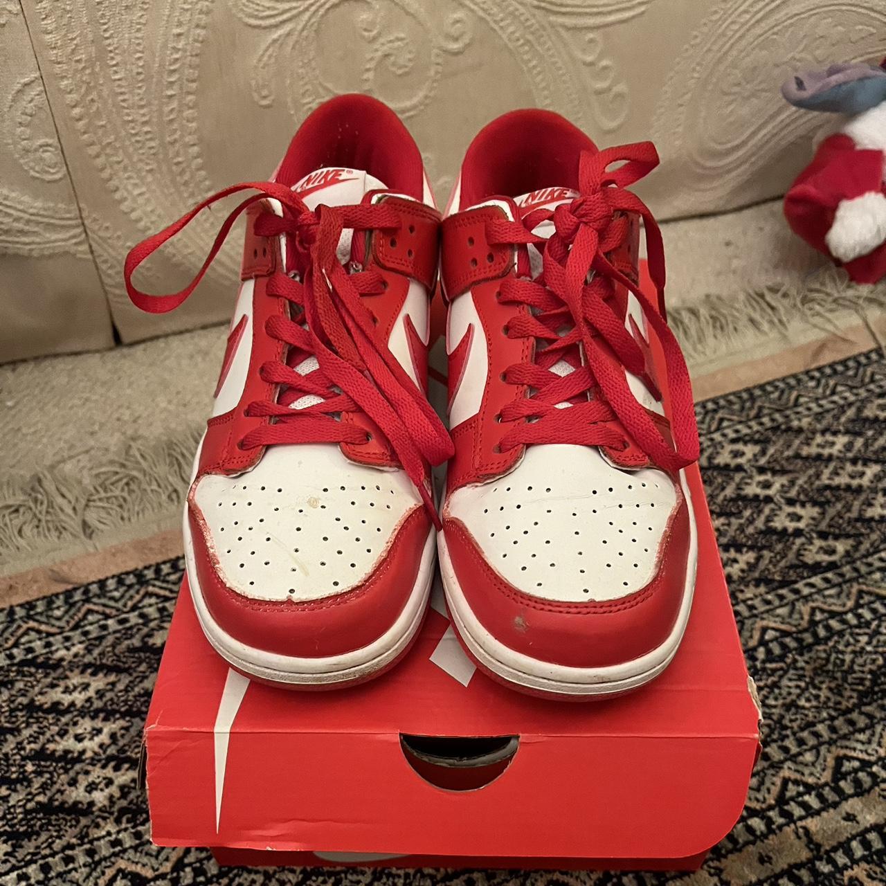 Nike dunk university red, worn a few times, a bit of... - Depop