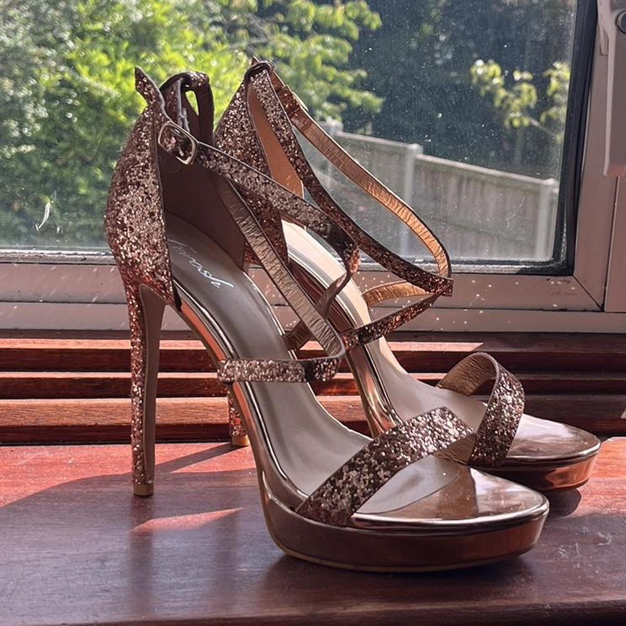 Stunning Rose Gold Glitter Stilettos 5 Inch Heel And Depop