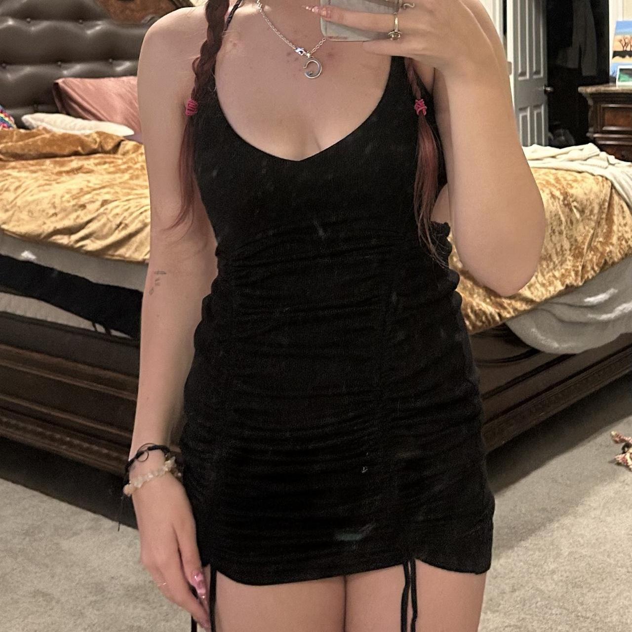 black halter neck bittersweet boutique dress with... - Depop