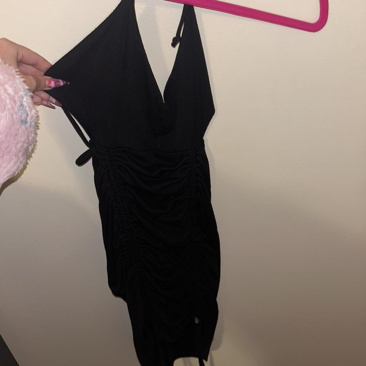 black halter neck bittersweet boutique dress with... - Depop