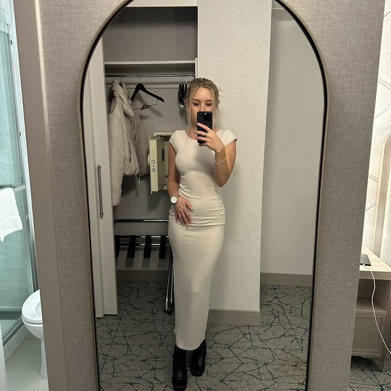 hugs in the right places & backless #repop #longdress - Depop