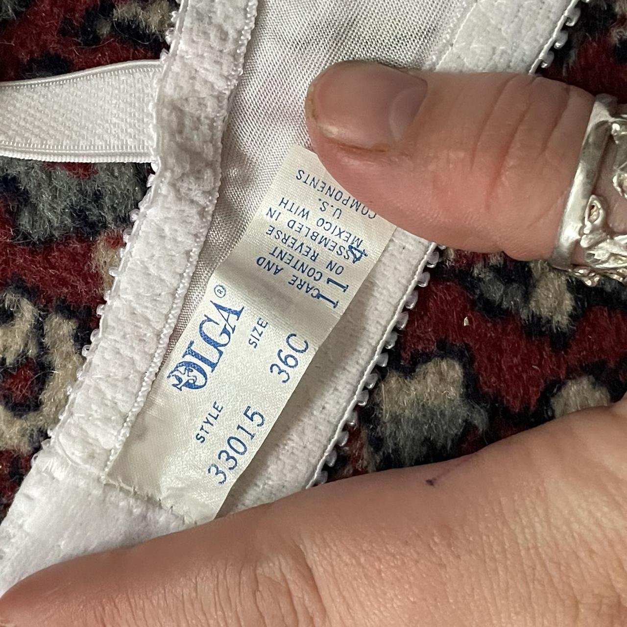 vintage olga dainty floral silky bustier bra tagged... - Depop