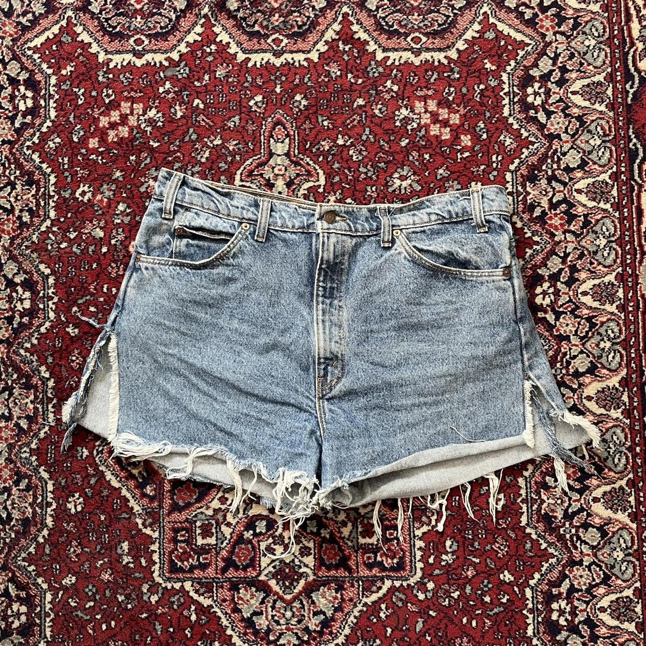 vintage 1990s orange tab LEVIS cutoff denim... | Depop