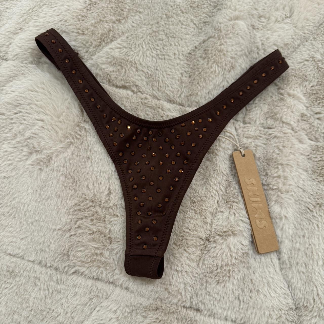 Skims Rhinestone Thong Panty Brand new Sold out - Depop