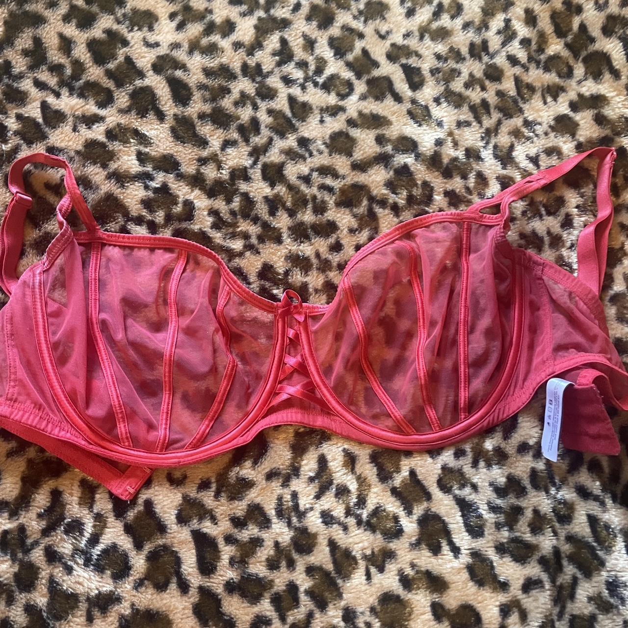 Mesh unlined lingerie bra adore me 36G bra barely... - Depop