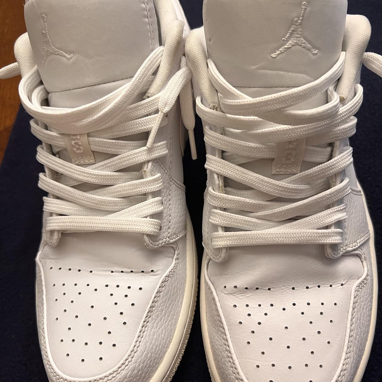 Jordan 1 lows authentic White/White No box.... - Depop