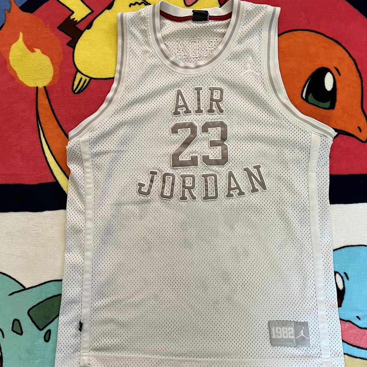 Official Air Jordan Number 23 White/Silver... - Depop Official Air Jordan Number 23 White/Silver... - Depop