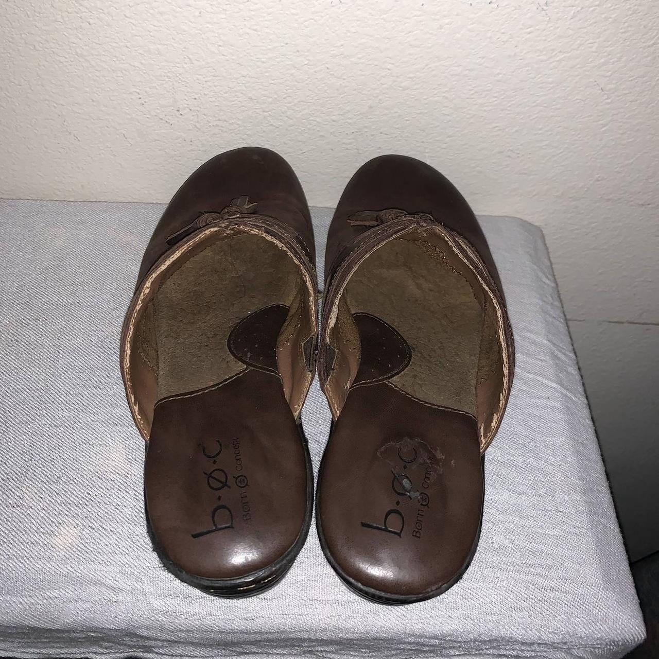 vintage platform clogs by b.o.c, cute with patterned... - Depop