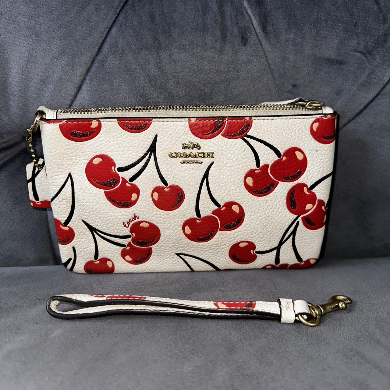 Coach Cherry Wristlet Comes with detachable wrist... - Depop