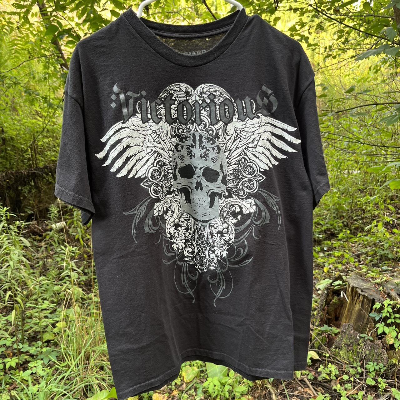 Y2K Grunge Skull Graphic T-Shirt -Good Condition... - Depop