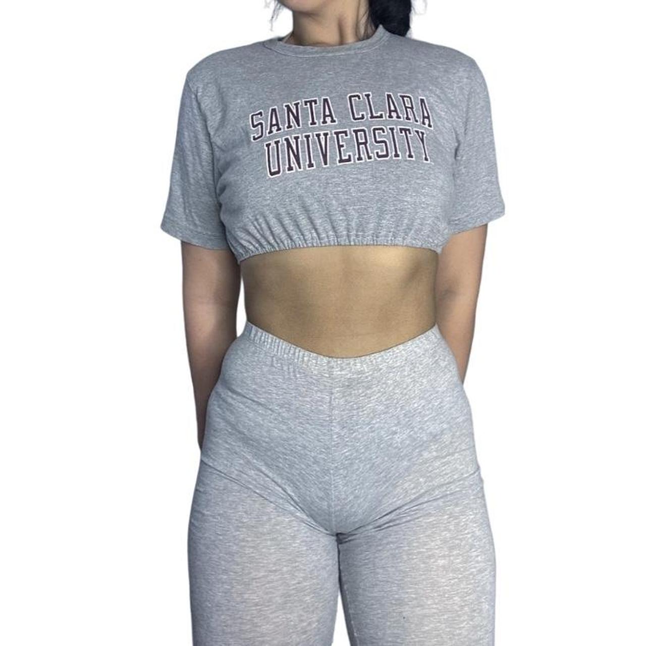 reworked custom santa clara university crop top -... - Depop