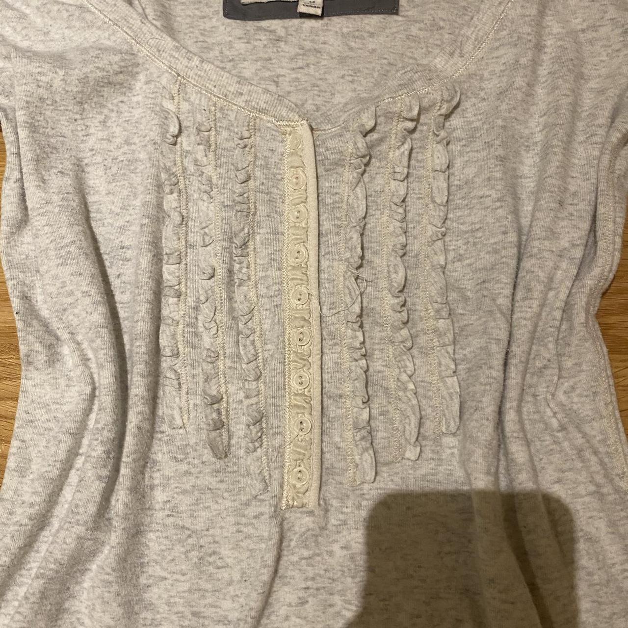 vintage 2000s abercrombie & fitch light grey henley... - Depop
