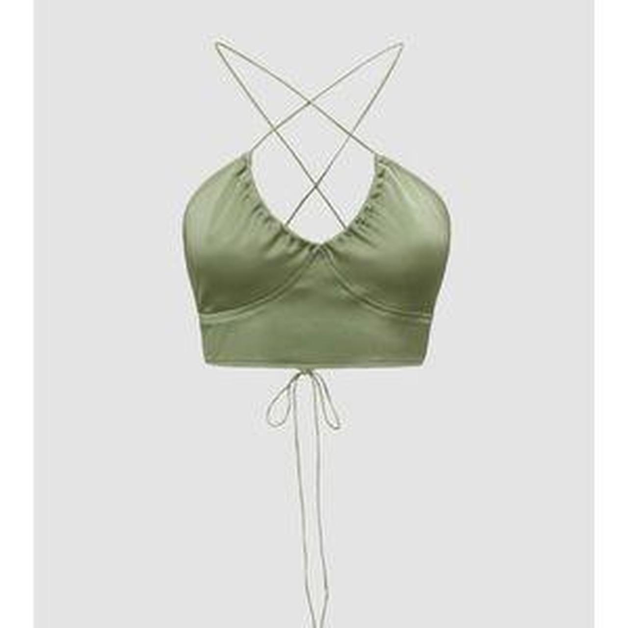 Cider Women's Green Crop-top | Depop