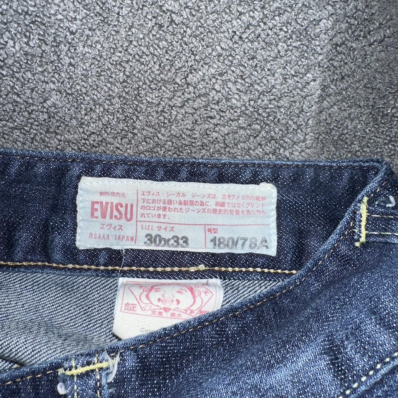 dark wash evisu jeans - Depop