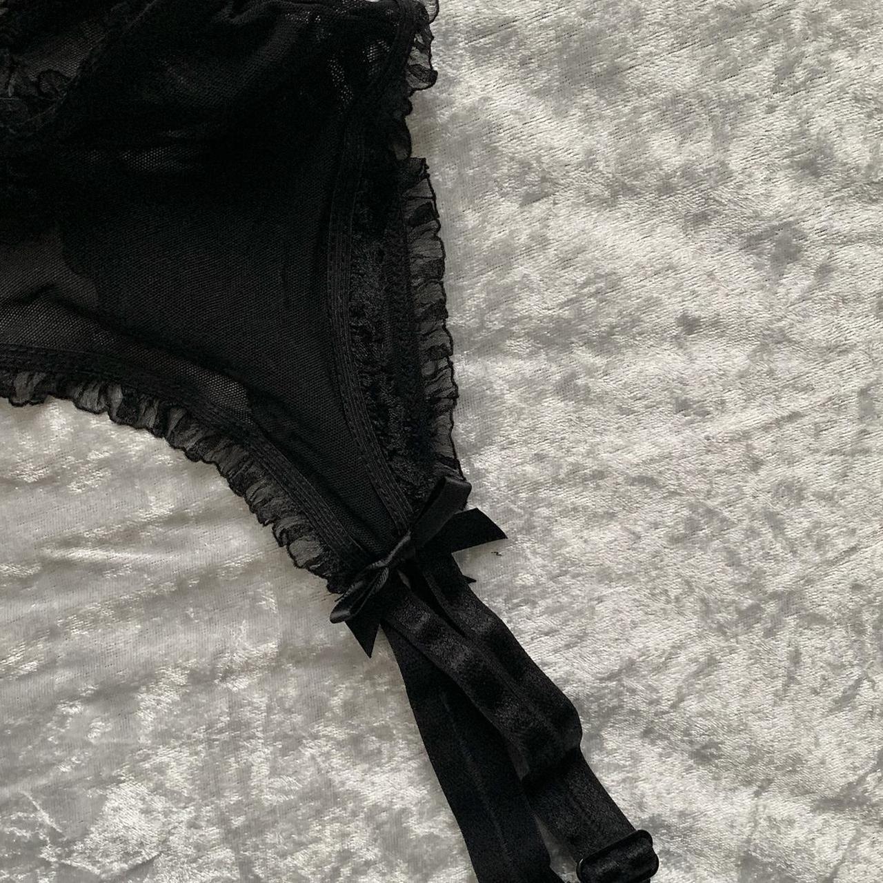 Killstar mesh frilly garter belt with cute bow... - Depop