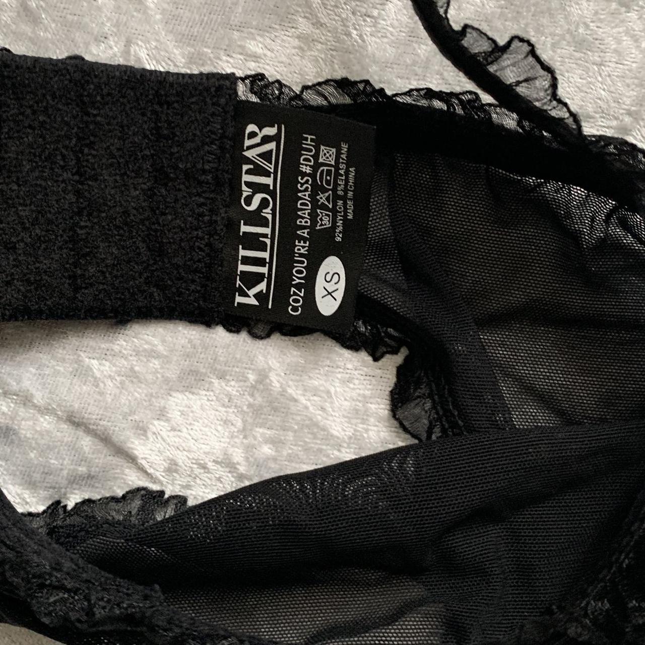 Killstar mesh frilly garter belt with cute bow... - Depop