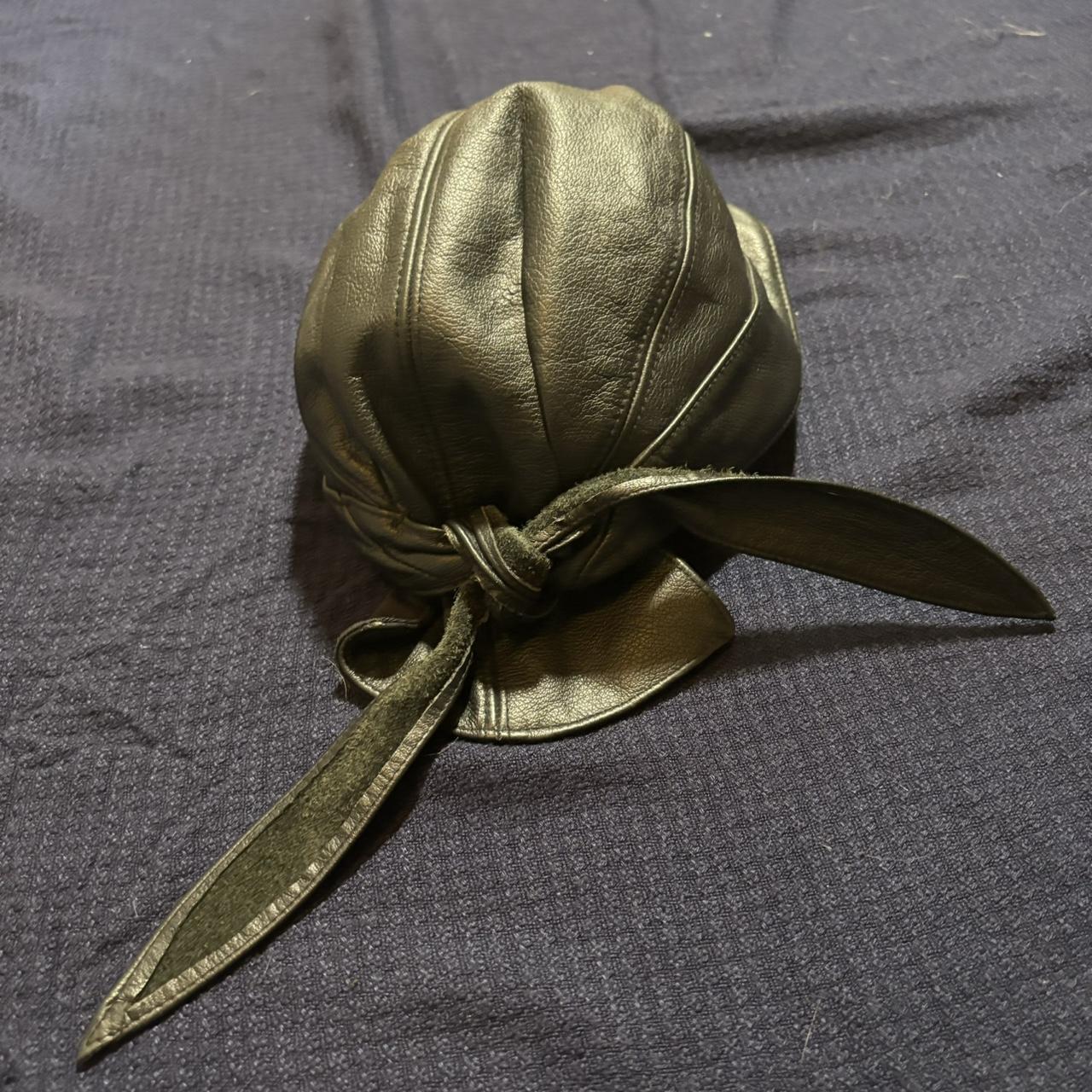 Harley Davidson leather motorcycle head wrap hat... - Depop