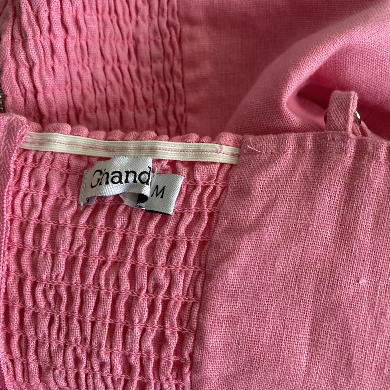 Ghanda Pink Linen Crop, size M - Depop