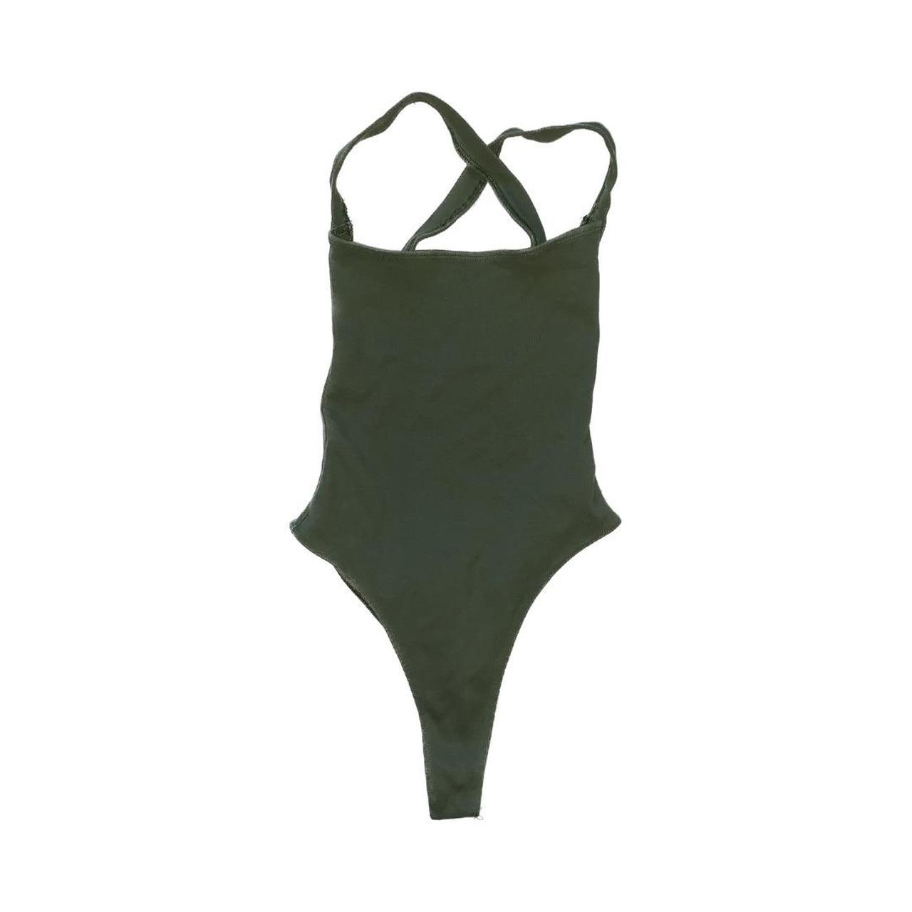 Strappy Army Green Bodysuit - halter and backless -... - Depop