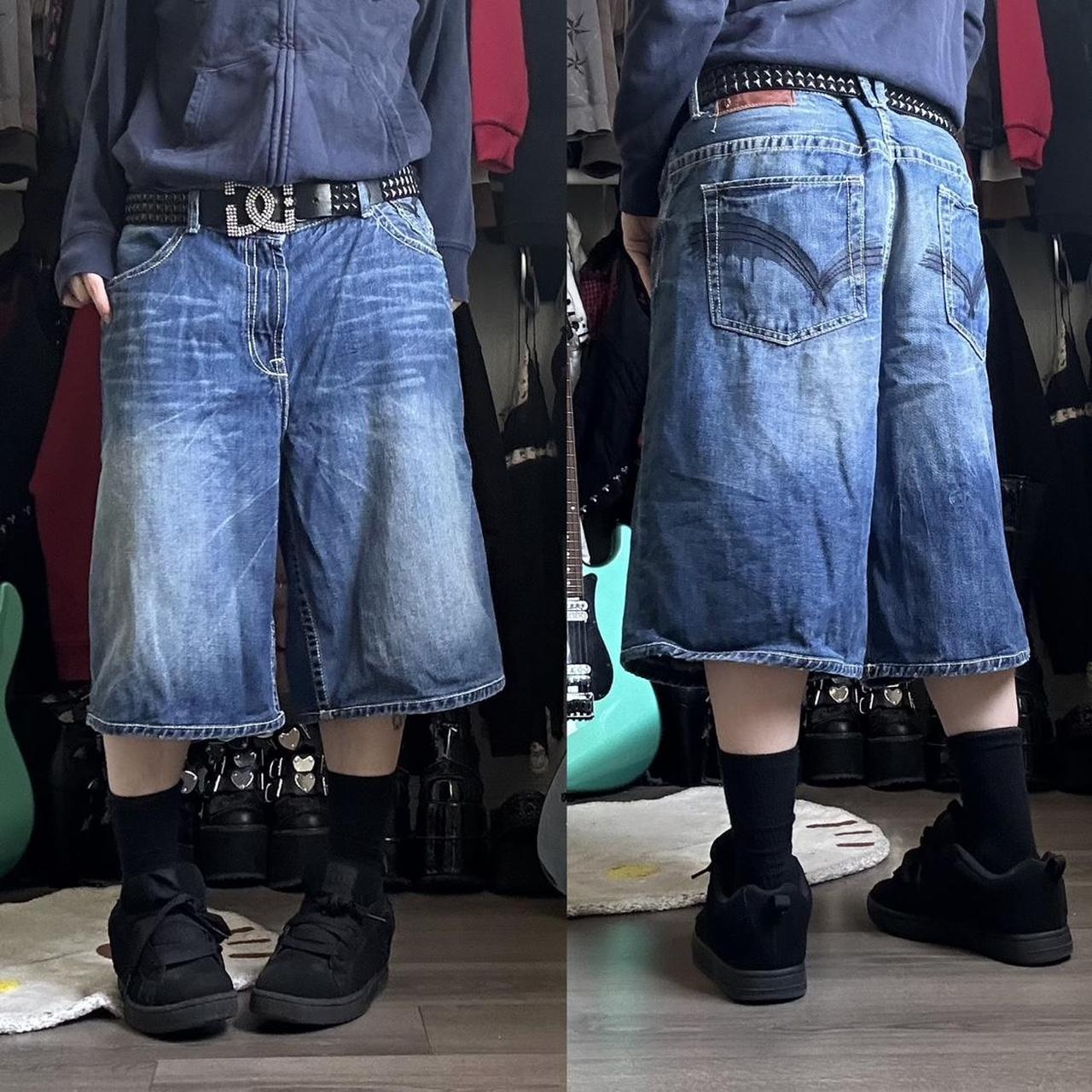 y2k grunge baggy skater jorts ★ ecko... - Depop